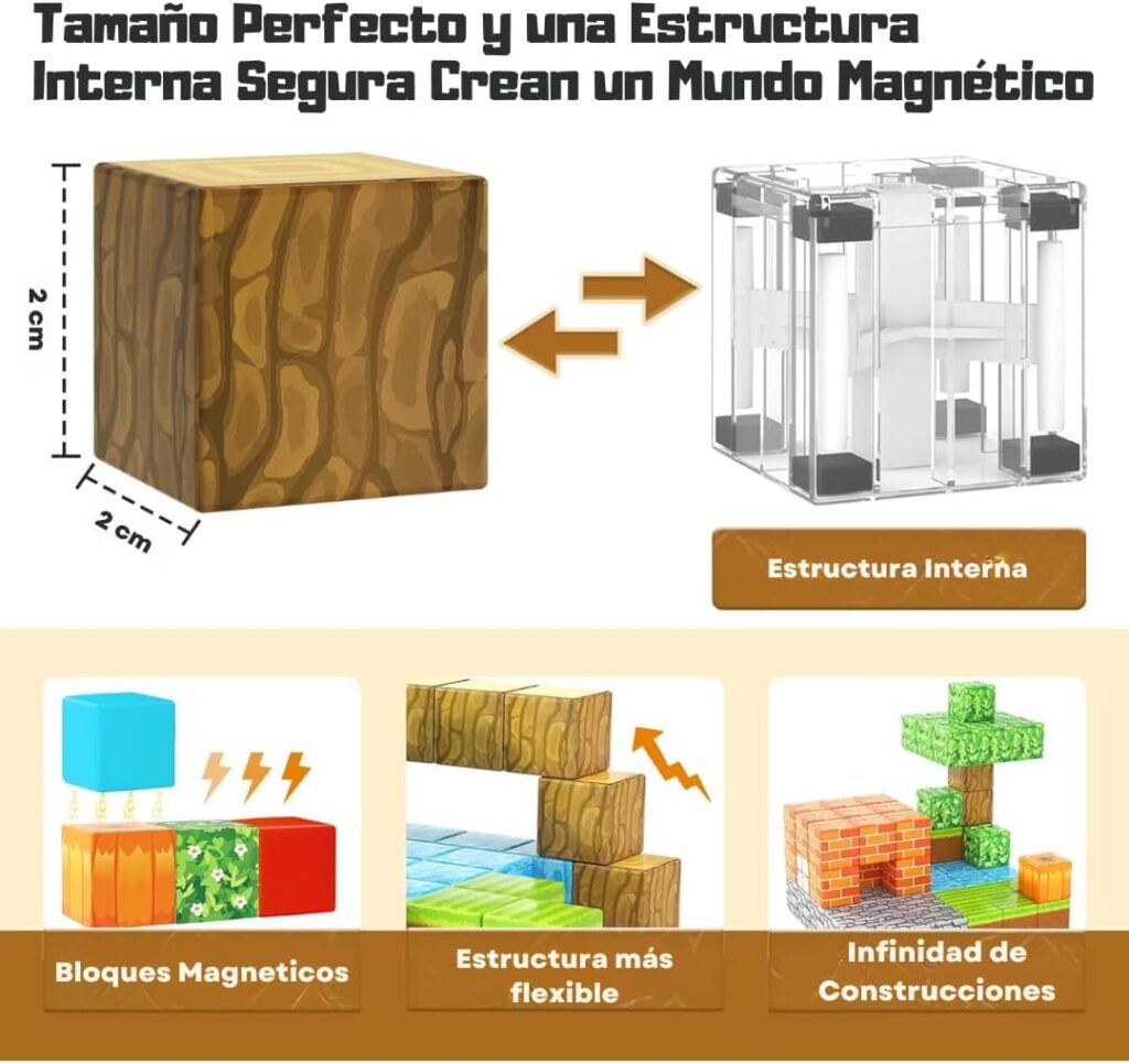 Cubos Magnéticos Minecraft – 100 Piezas – Etrends
